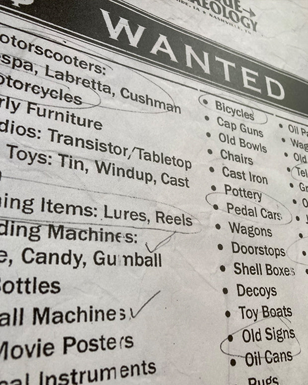 WANTED List Poster | Antique Archaeology