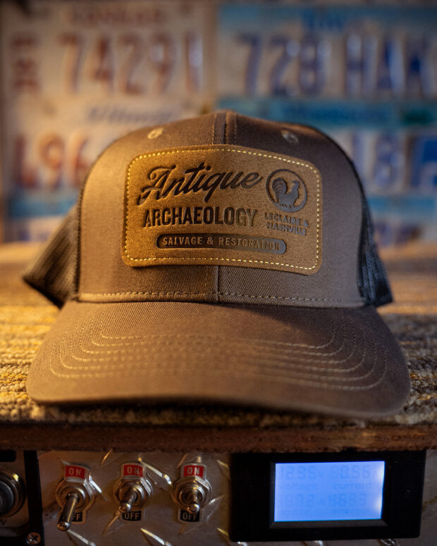 Salvage Leather Patch Hat | Antique Archaeology