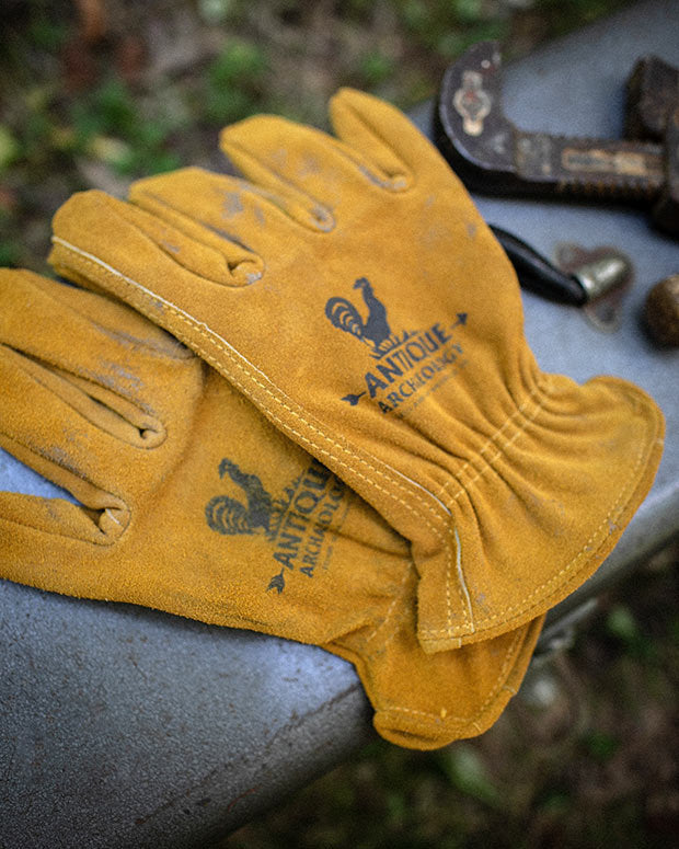 Suede Tan Work Gloves | Antique Archaeology