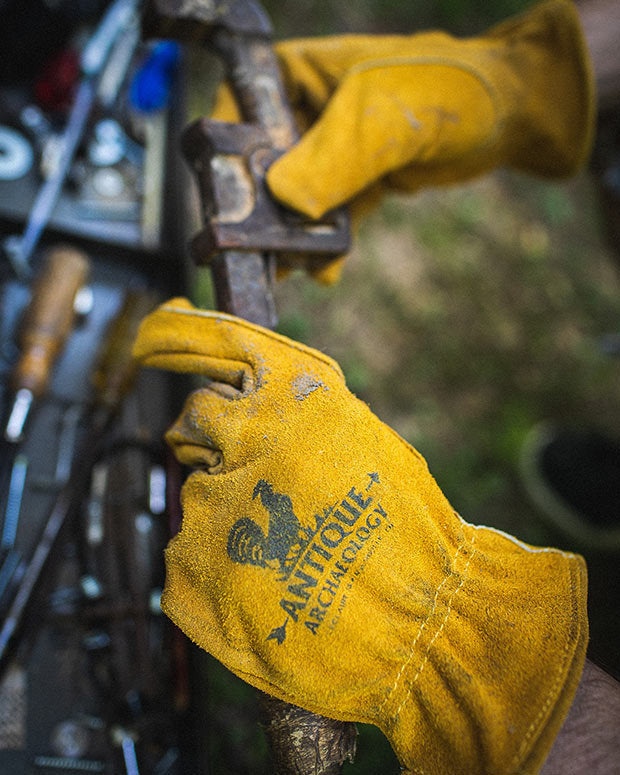 Suede Tan Work Gloves | Antique Archaeology