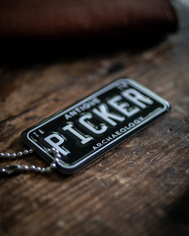 Picker License Plate Matte Keychain | Antique Archaeology