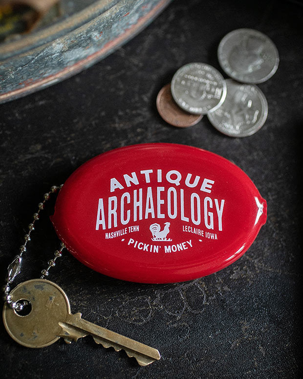 Red Rubber Coin Purse Keychain | Antique Archaeology
