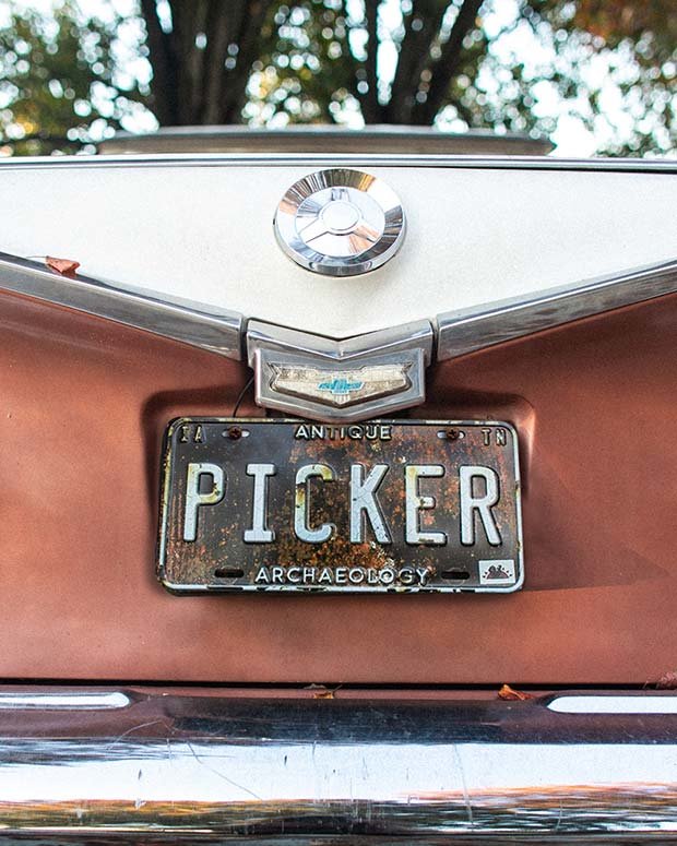 Rusty Black Picker License Plate | Antique Archaeology